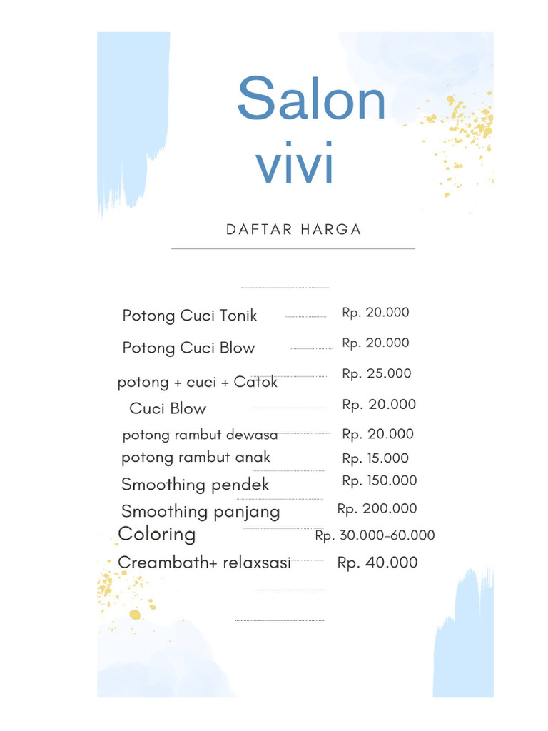 Daftar Salon VIVI | PDF