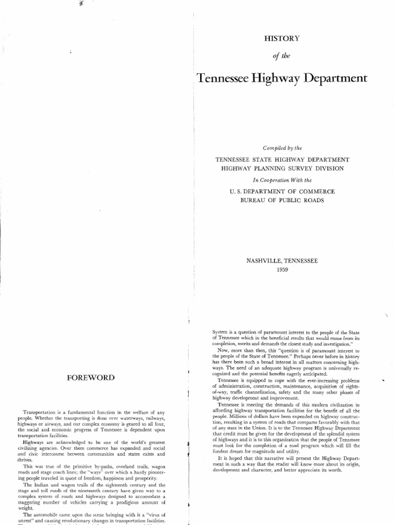History of The TN Highway Department | PDF