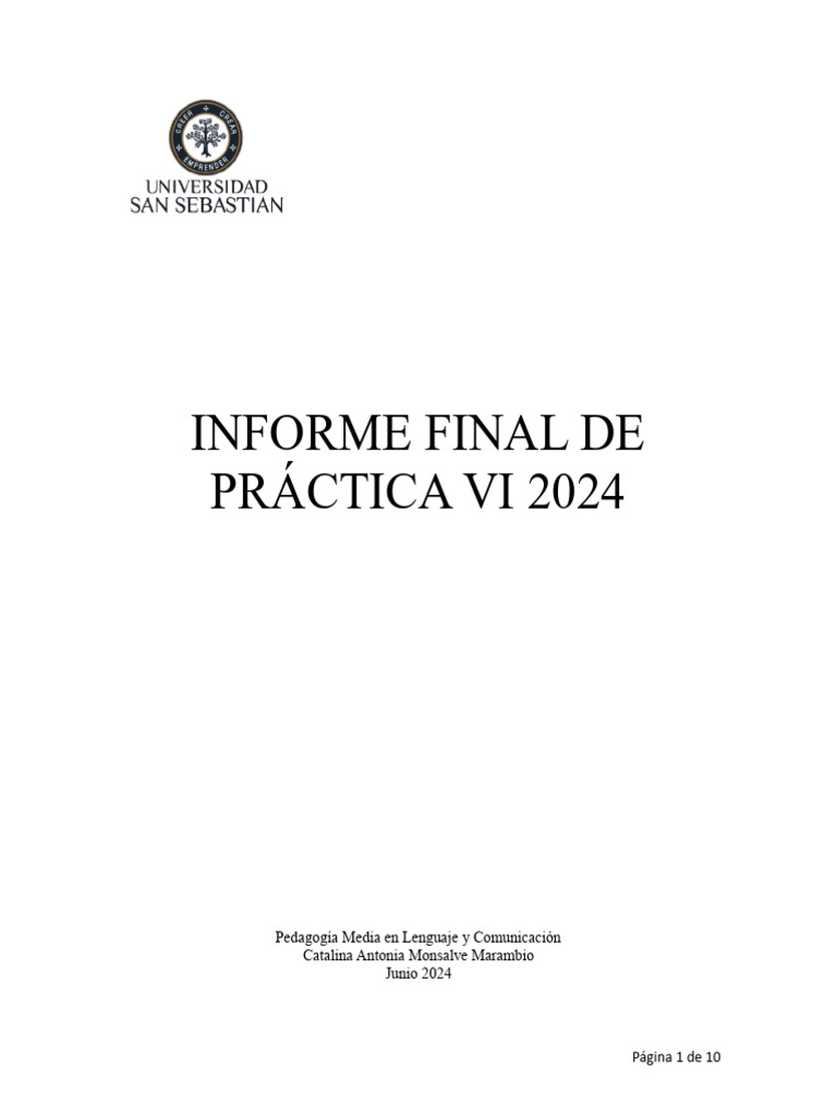 Informe práctica IV Catalina Monsalve | PDF
