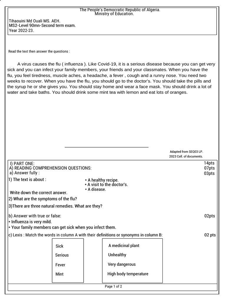MS2 2023 Exam 2 | PDF