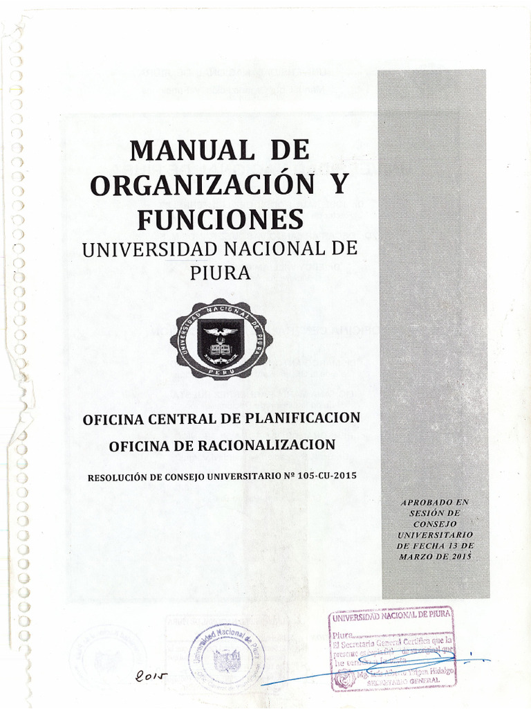 Manual de Organizacion y Funciones | PDF