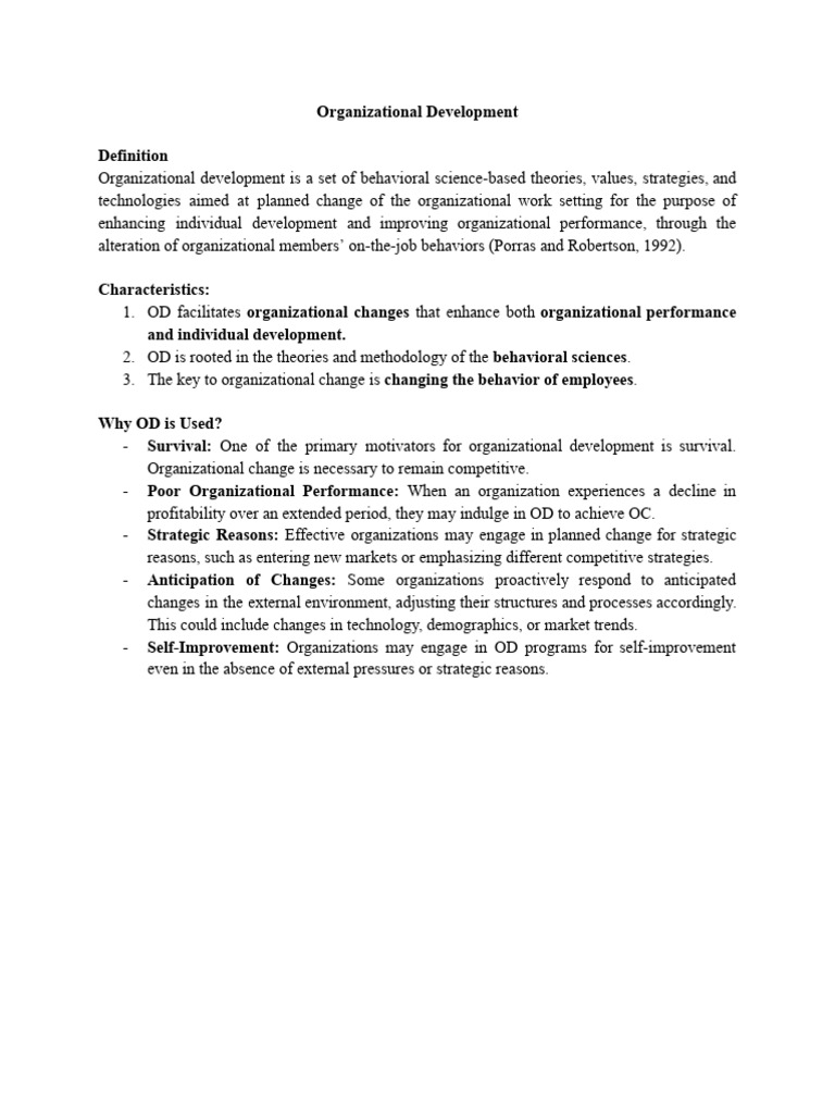 Organization Development Notes | PDF