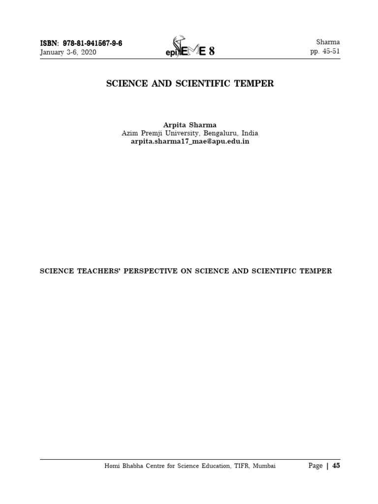 Science and Scientific Temper | PDF