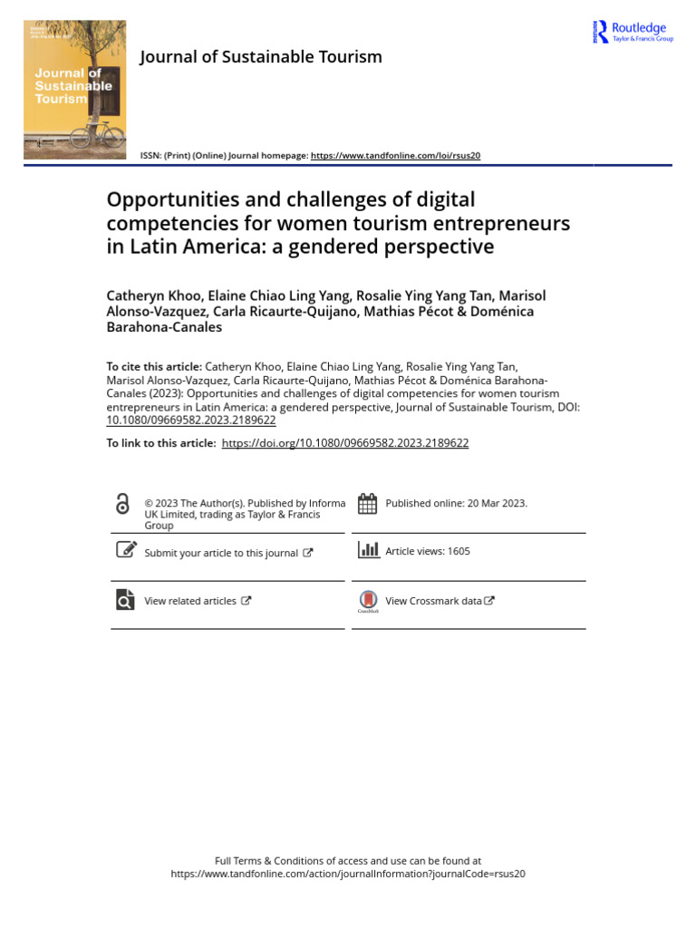 Opportunities and Challenges of Digital Competencies For Women Tourism ... Opportunities and Challenges of Digital Competencies For Women Tourism ...