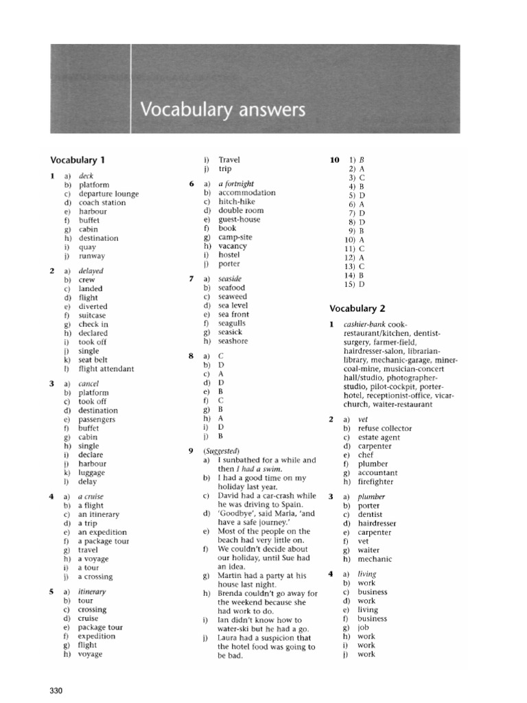 Vocabulary Fce Vince Key | PDF