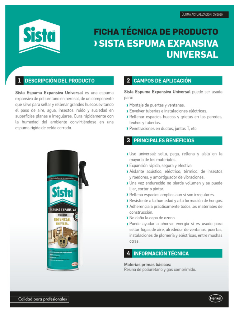 FICHA Sista Espuma PU | PDF