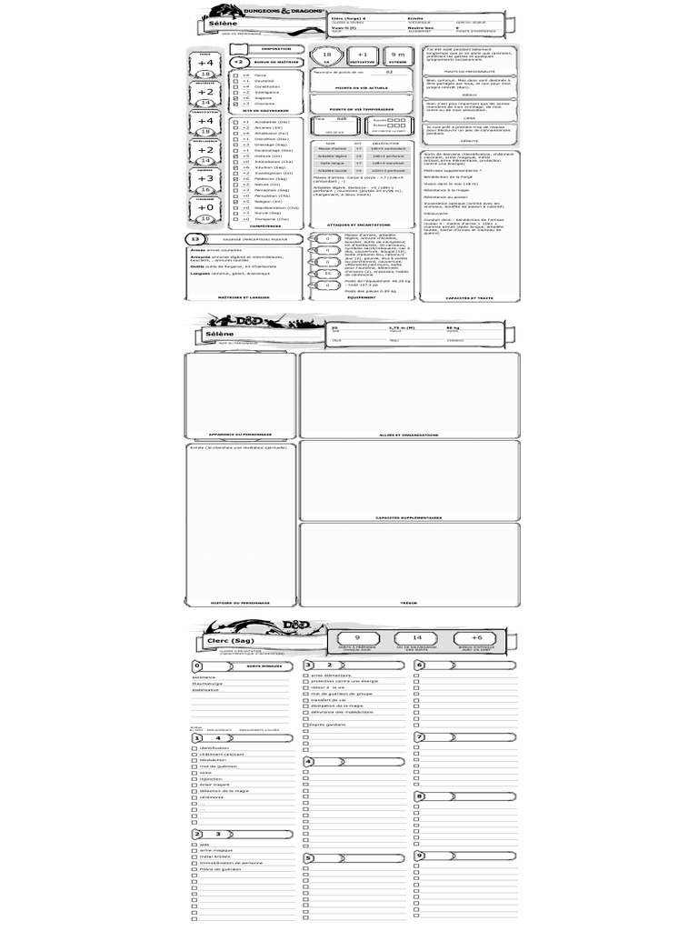 Feuille de Personnage - Selene - 6 | PDF