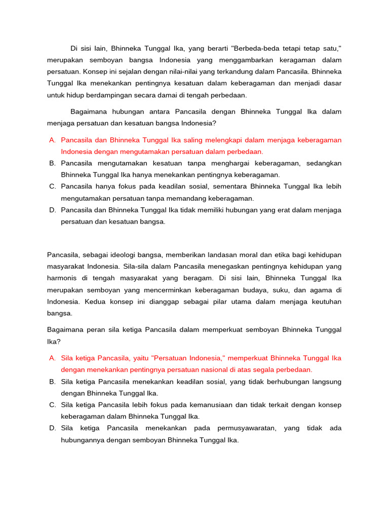 Uh PKN KLS 9 Bab 1 Sem 1 2024 | PDF