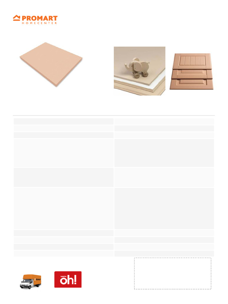 FICHA TECNICA PLANCHA DE MDF 12 mm | PDF