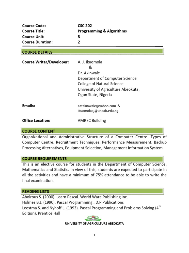 Programming & Algorithms | PDF