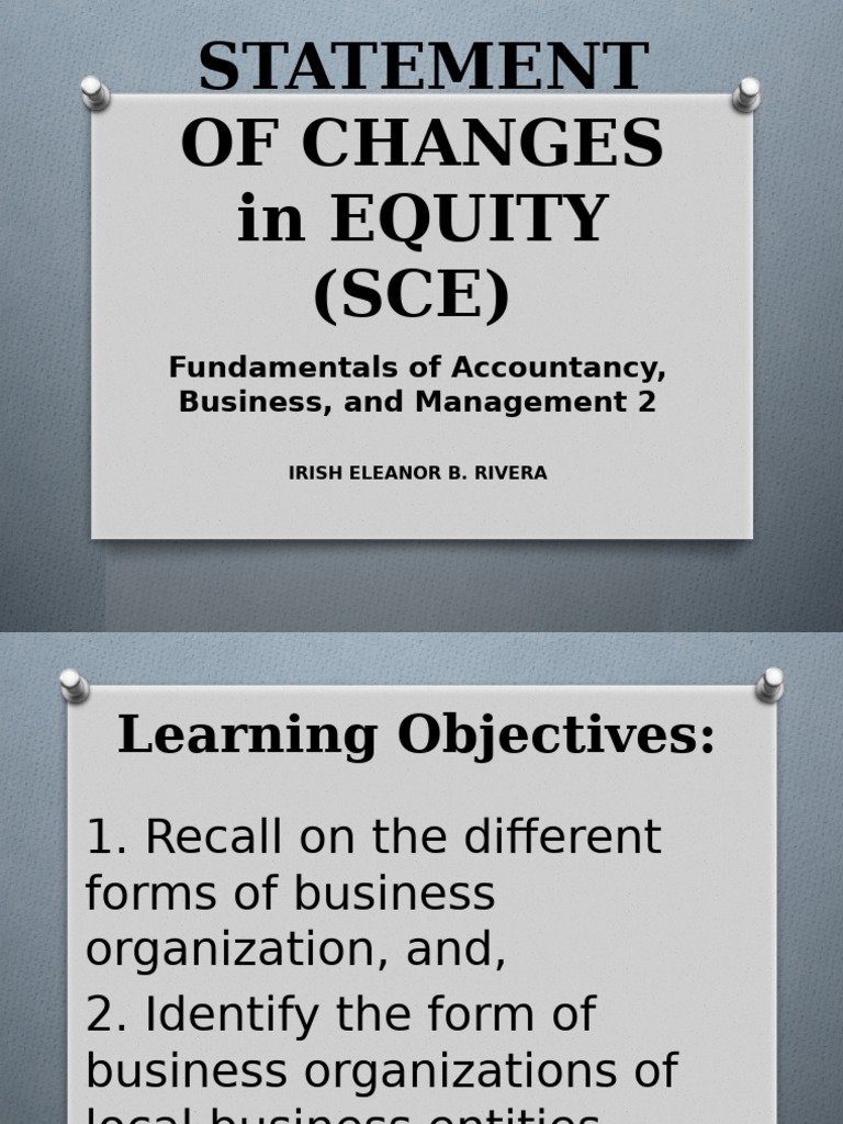 Statement of Changes of Equity | PDF