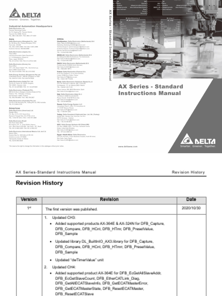 Delta Ia-Osw Ax Motion Controller Pm-V1.4.0 Eng 20230331 | PDF