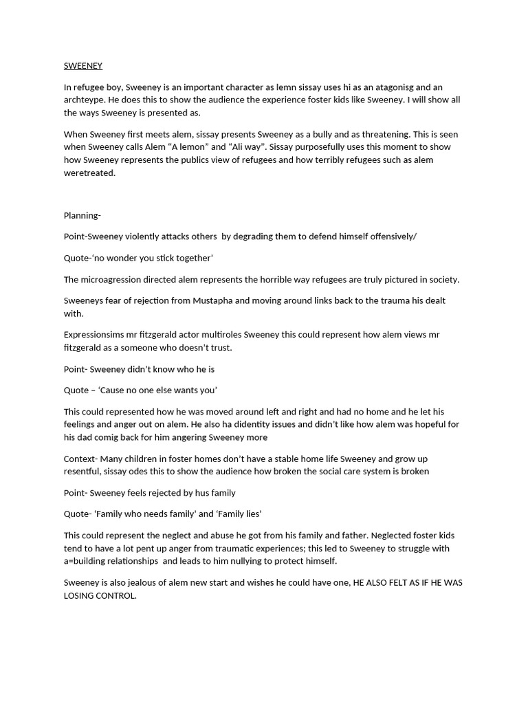 English LIT MACBETH AND REFUGEE BOY | PDF