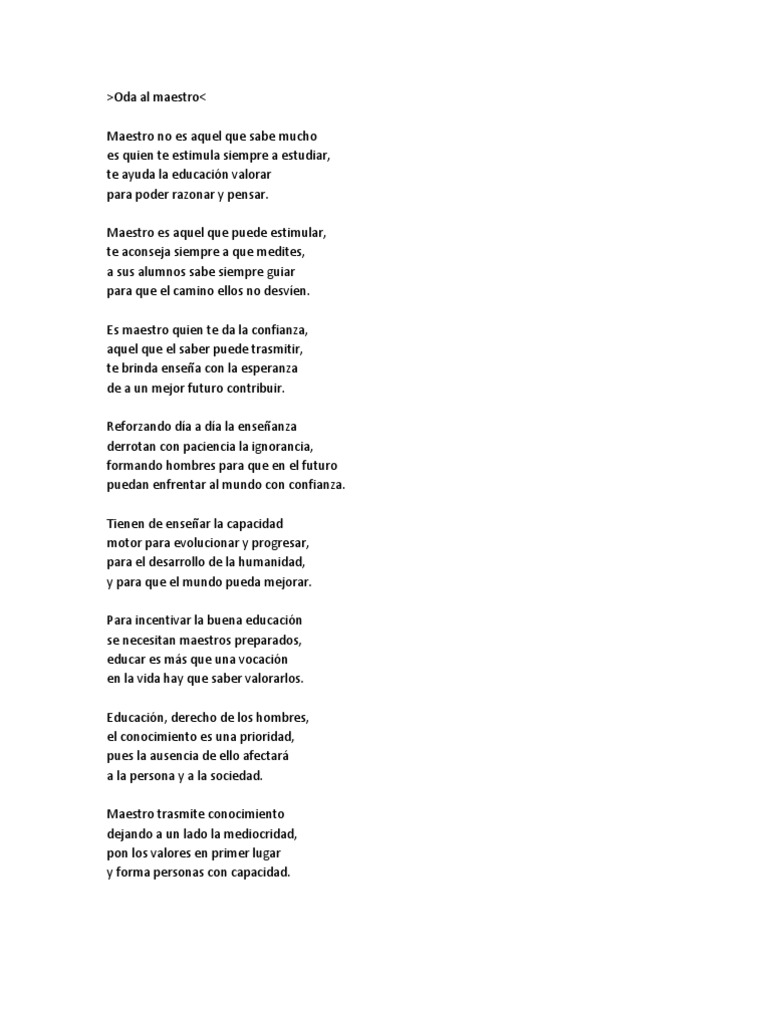 Oda Al Maestro | PDF
