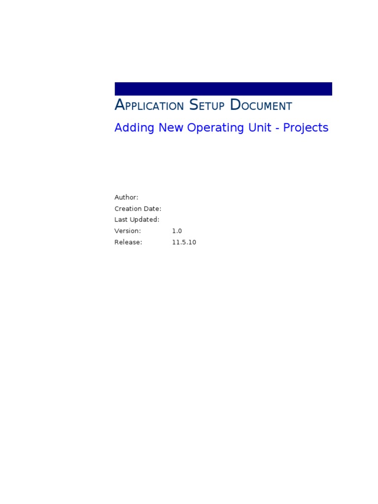 BR100 Document for Oracle Projects Setup | PDF | Invoice | Financial ...