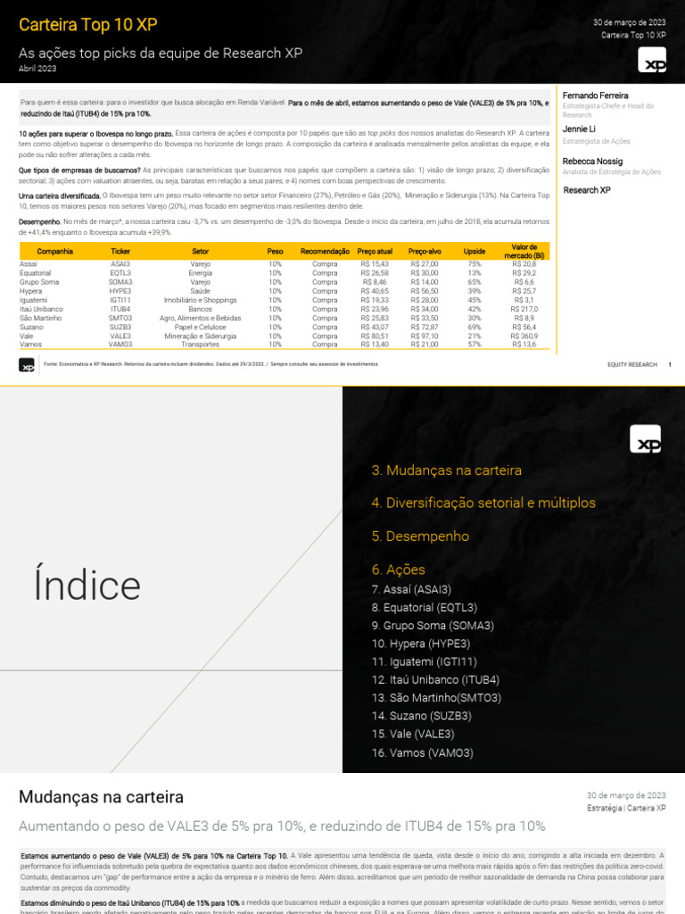 Carteira de Ações XP | PDF