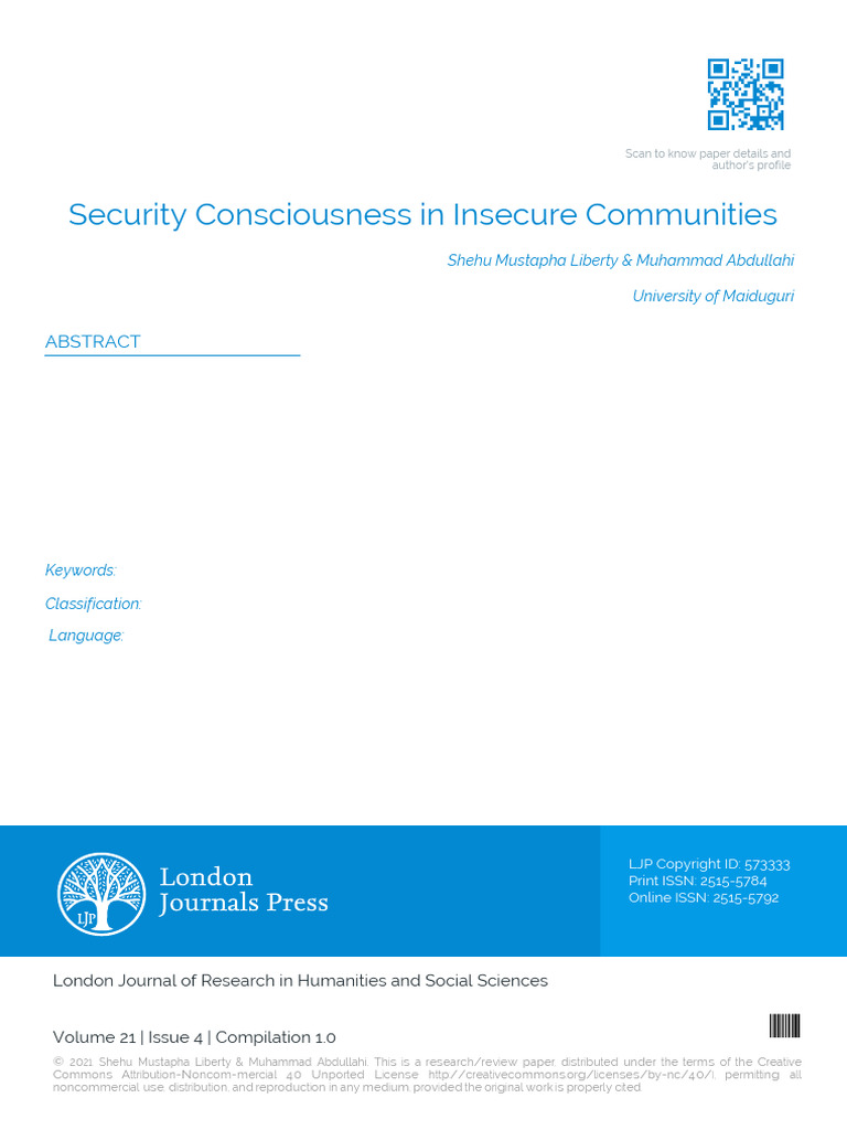 Security Consciousness in Insecure Communities | PDF