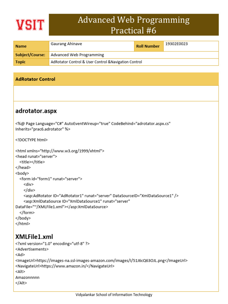 AWP Worksheet - Practical - 6 | PDF