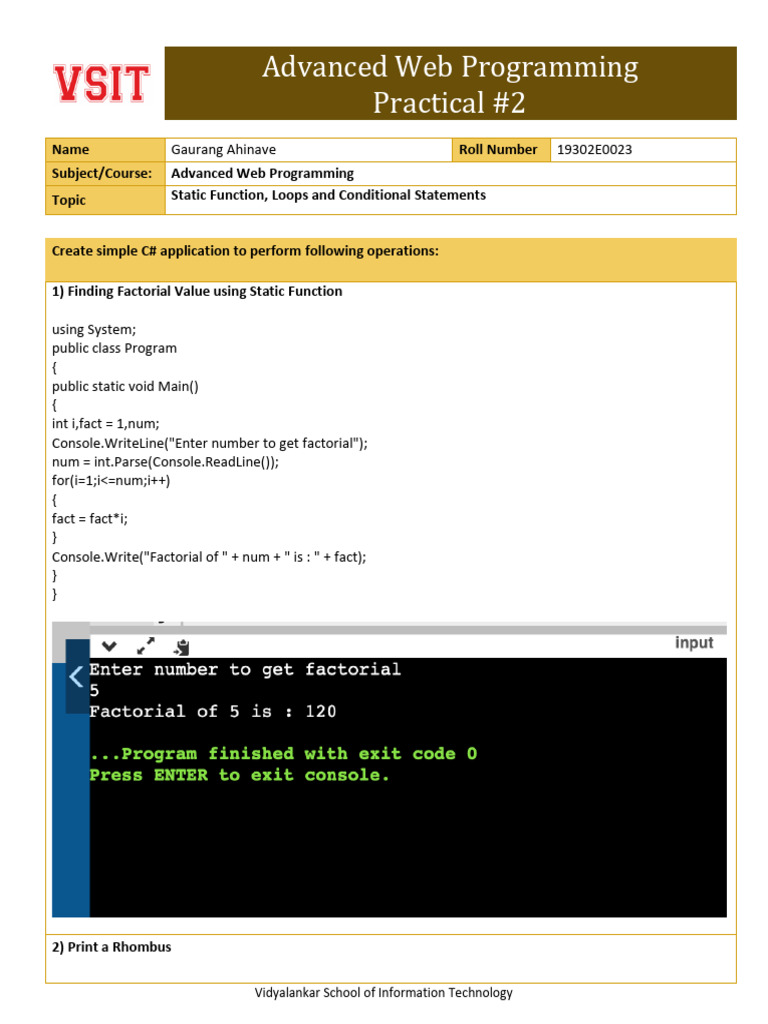 AWP Worksheet - Practical - 2 | PDF
