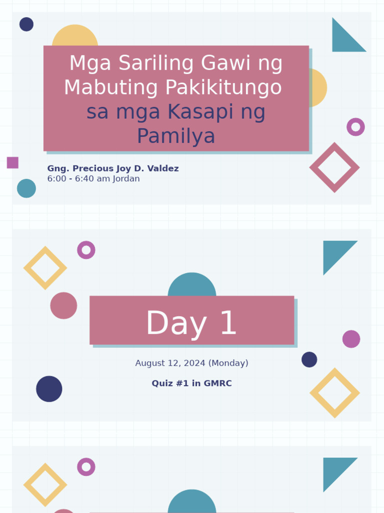 GMRC - WK2 Mga Sariling Gawi NG Mabuting Pakikitungo Sa Mga Kasapi NG ...