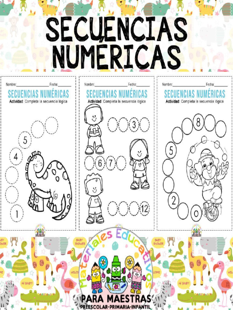 Fichas para Trabajar Secuencias Numéricas Por Materiales Educativos ...