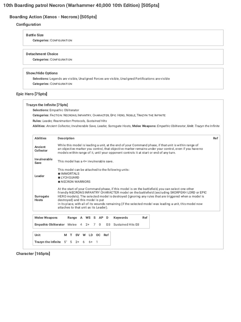 10th Boarding Patrol Necron (HTML) | PDF | Military | History