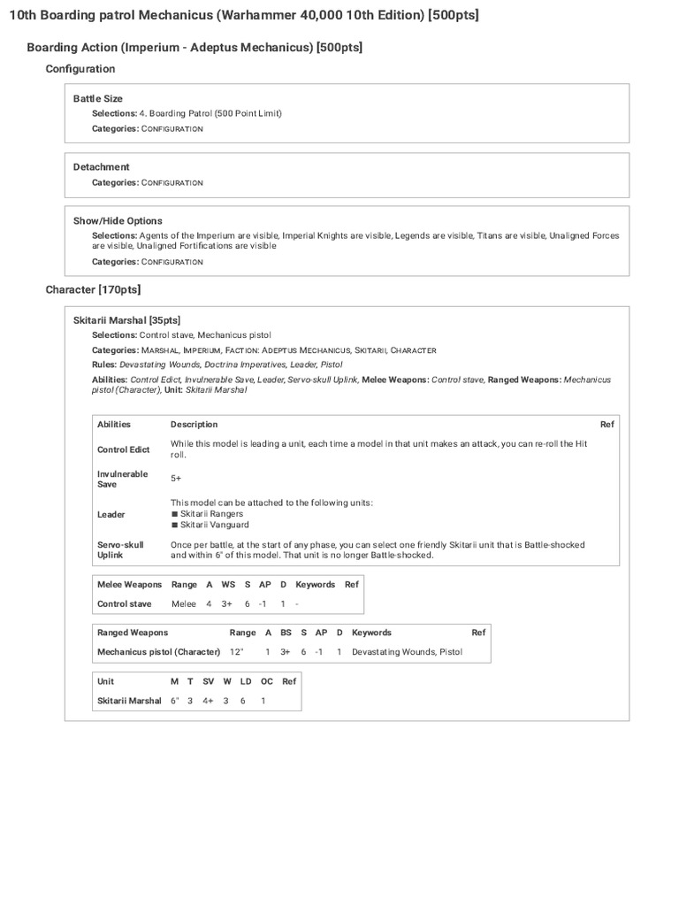10th Boarding Patrol Mechanicus (HTML) | PDF | Military | Military Science
