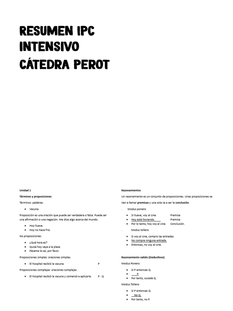 Apunte Perot Resumen Ipc Intensivo | PDF