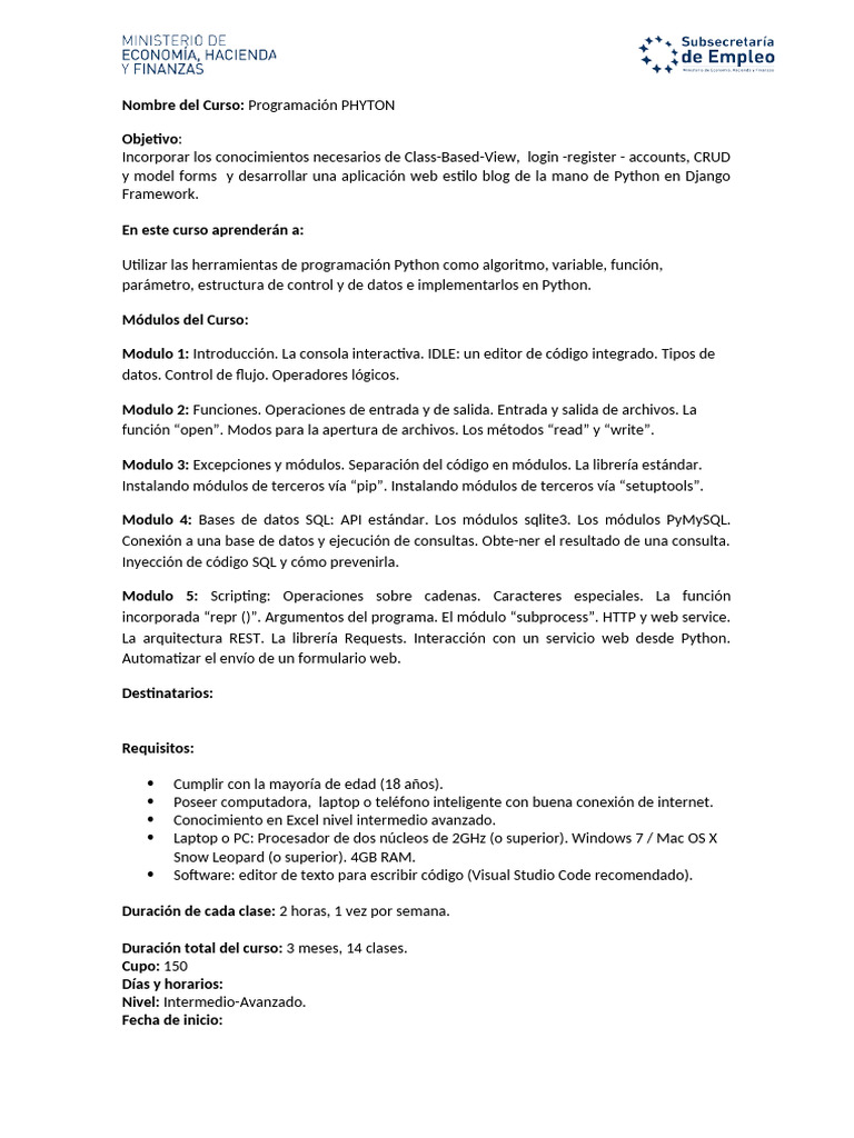 Ficha de Programación PHYTON | PDF | Informática