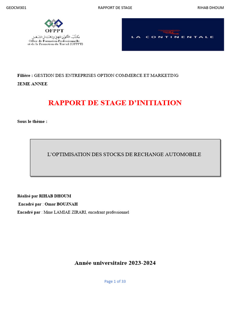 Rapport de Stage RIHAB DHOUM PDF | PDF