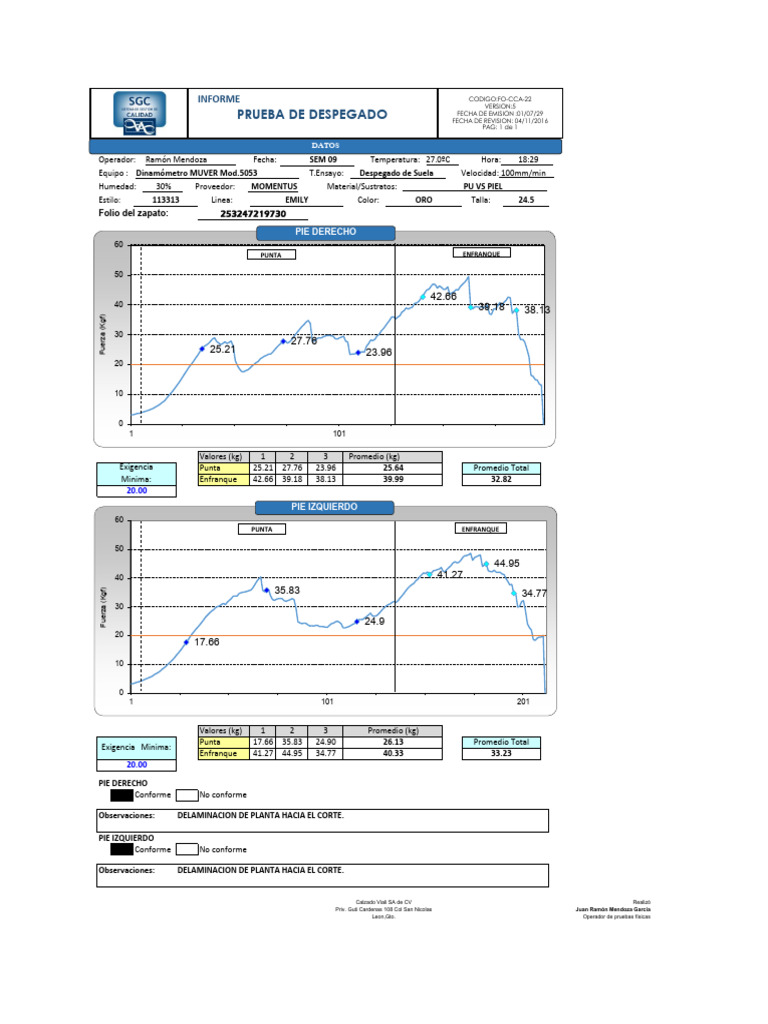 Resultados Urgentes de Pruebas de Despegado | PDF