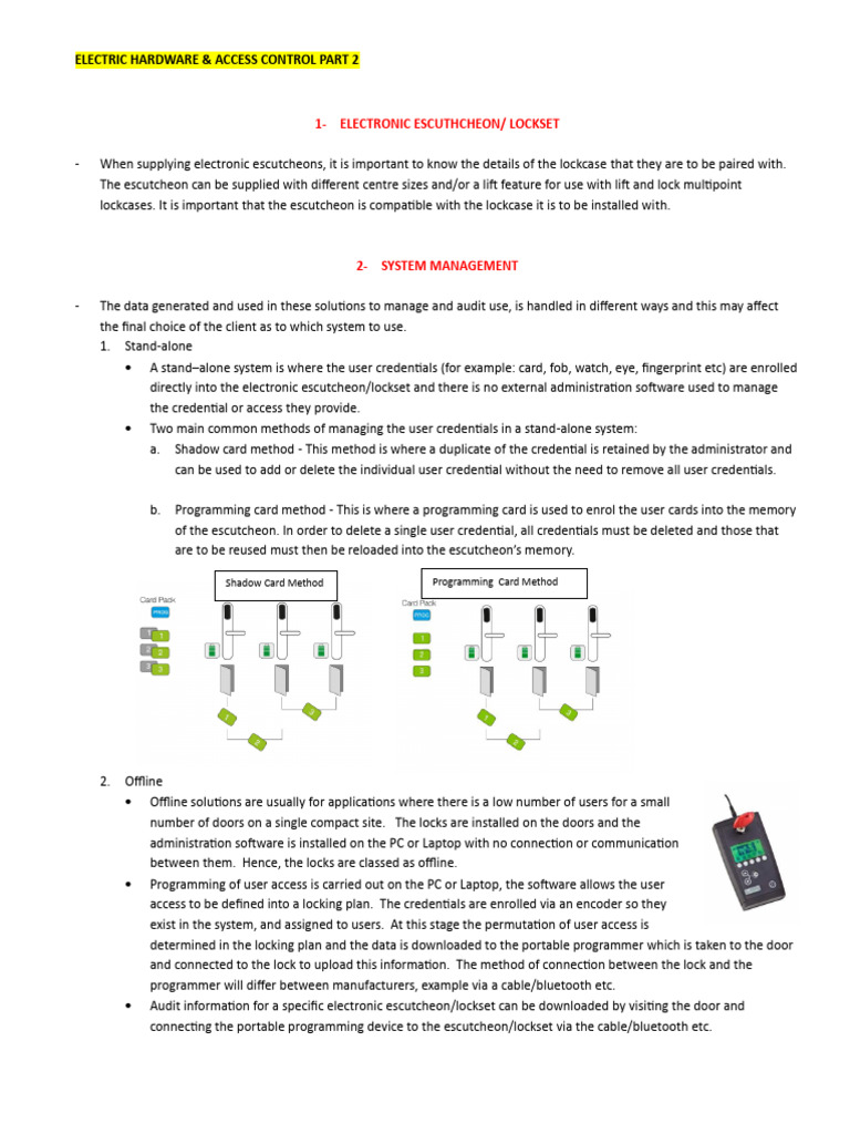 Elec Hardware & Access Control System 2 | PDF
