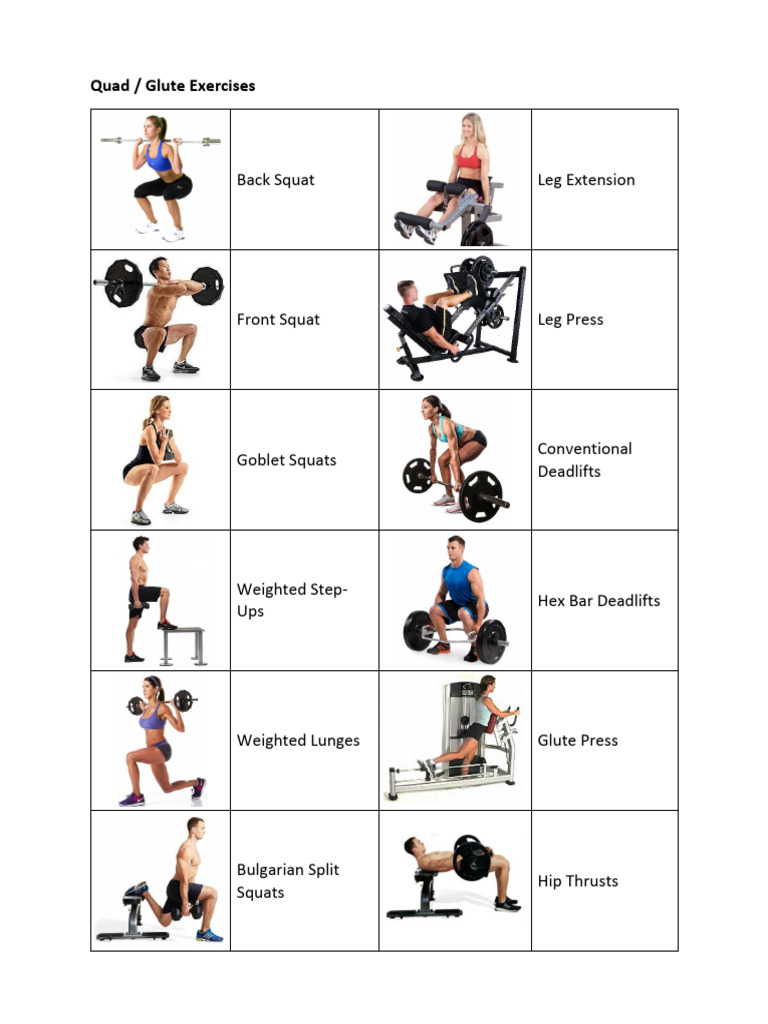 Quad - Glute Exercises | PDF