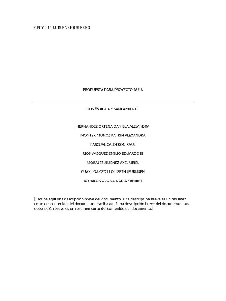 Propuesta para Proyecto Aula Bio | PDF