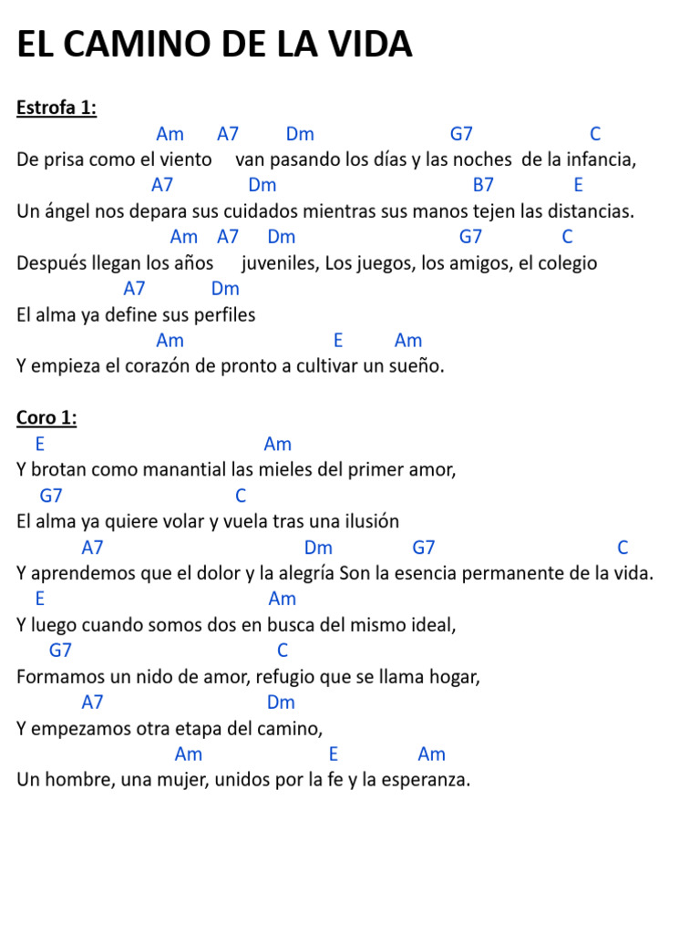 El Camino de La Vida - Letra y Acordes | PDF