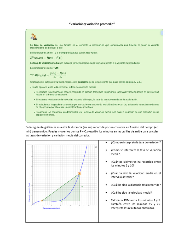Variación y Variación promedio-PM3 | PDF