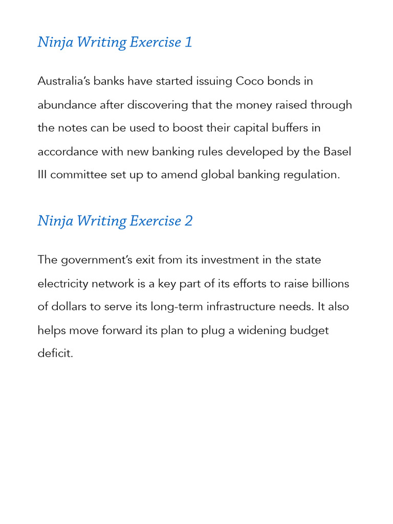 Ch4 - Video 12 - Ninja Writing Exercises - Sentences | PDF