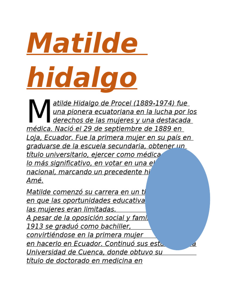 Matilde Hidalgo | PDF