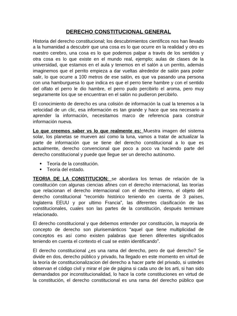 Derecho Constitucional General Original | PDF | Constitución | Ciencias sociales