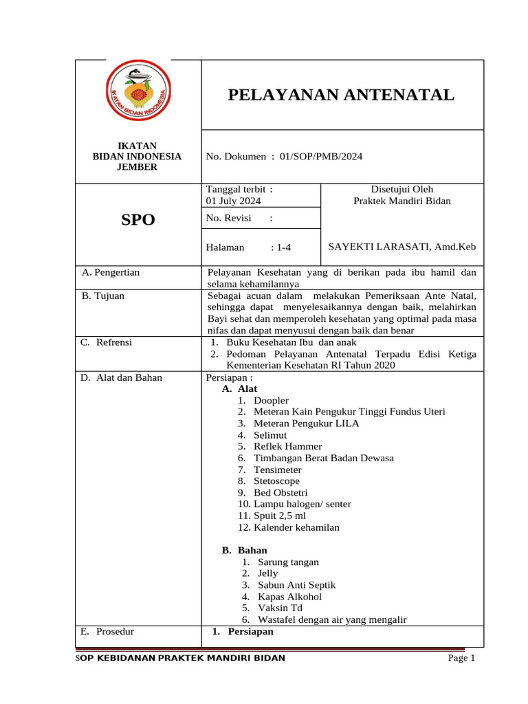 SOP Pelayanan | PDF