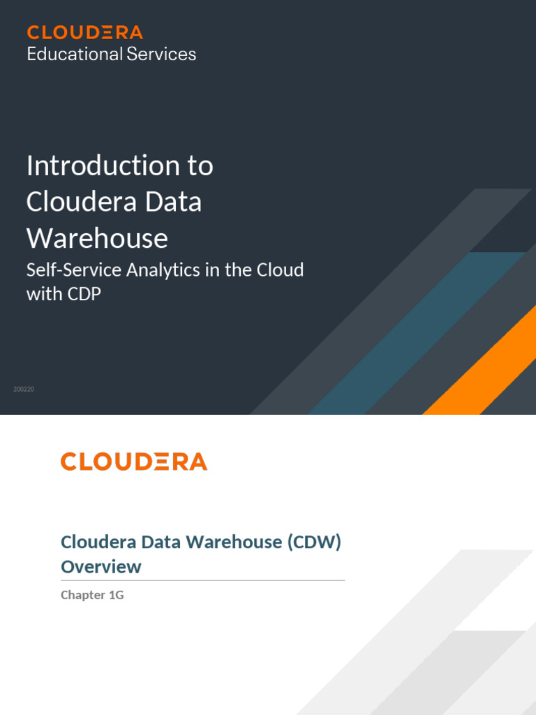 Introduction To Cloudera Data Warehouse Training Slides | PDF