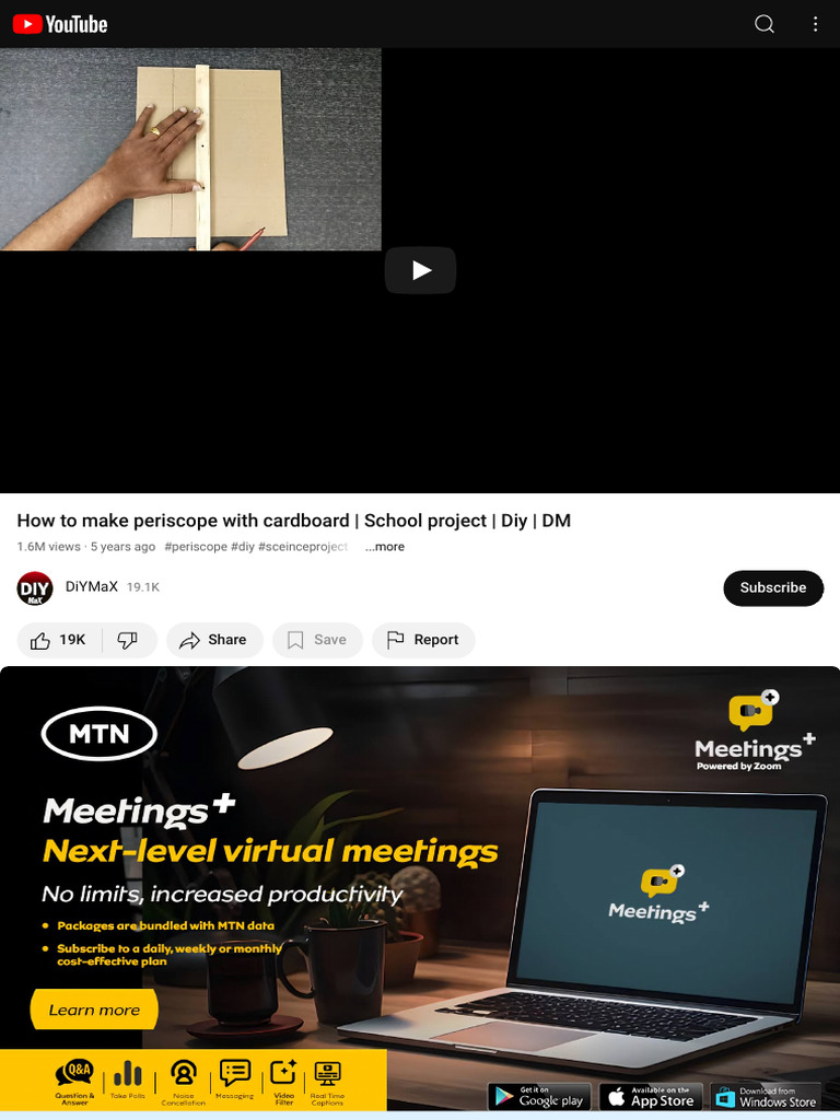 How To Make Periscope With Cardboard - School Project - Diy - DM | PDF