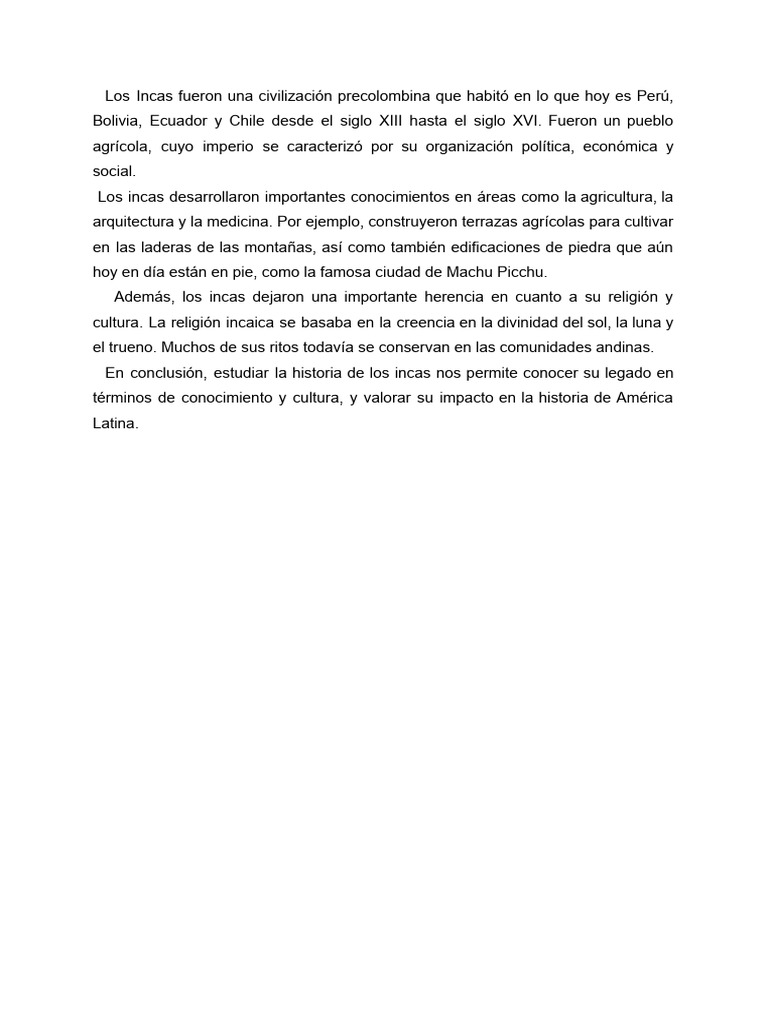 Resumen Sobre Los Incas | PDF
