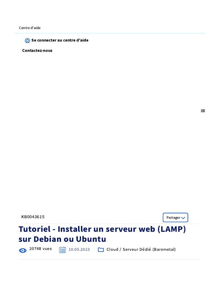 Tutoriel - Installer Un Serveur Web (LAMP) Sur Debian Ou Ubuntu | PDF