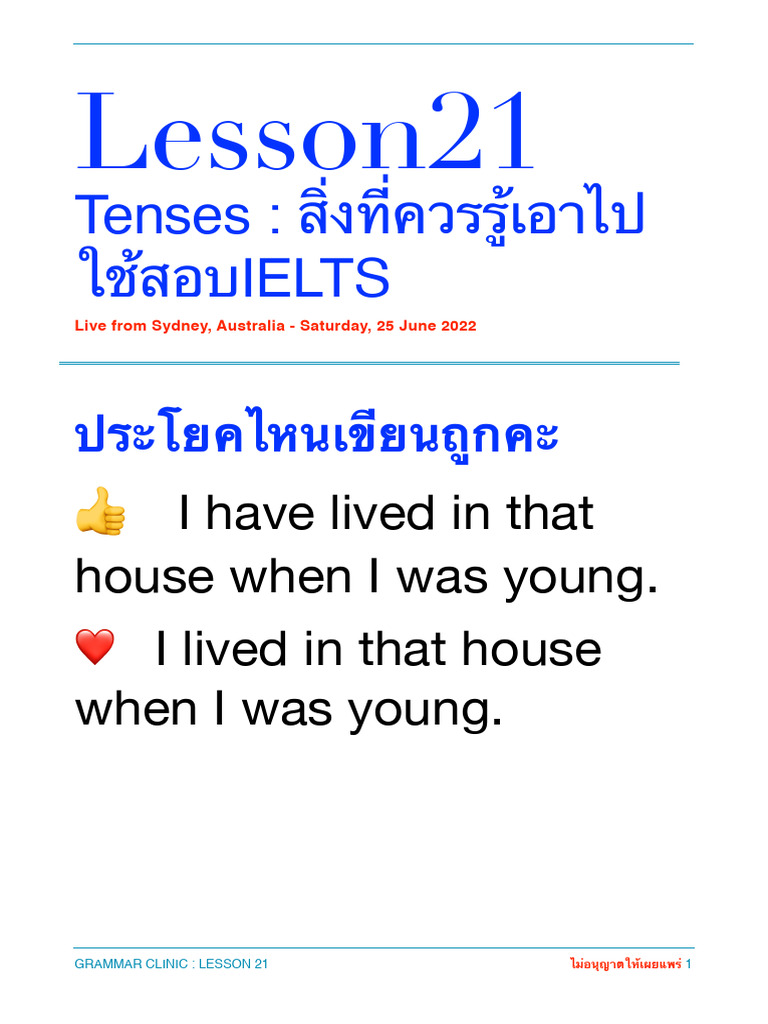 Grammar Clinic Lesson 21 | PDF