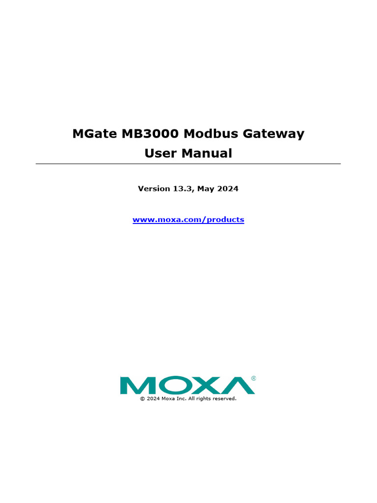Moxa Mgate mb3000 Series Manual v13.3 | PDF