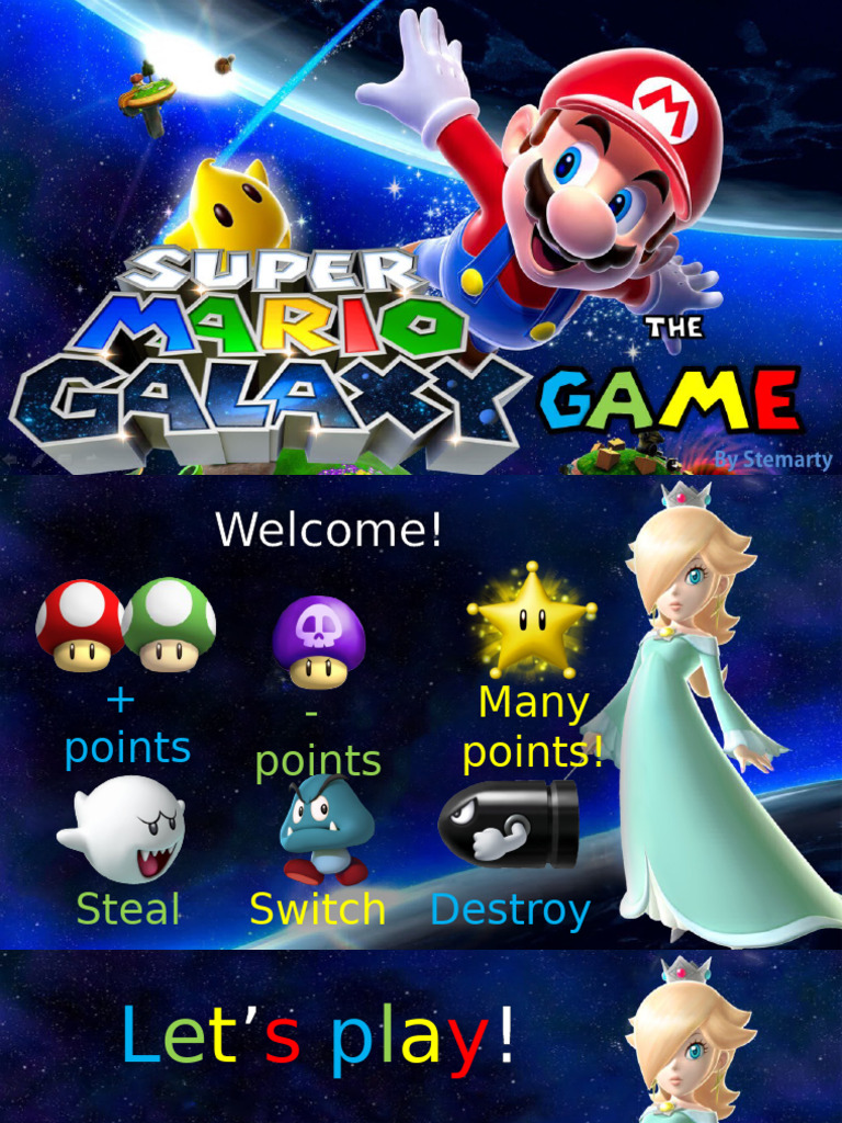 Mẫu 4 Super Mario Galaxy PPT Bomb Game- Must or Must not | PDF