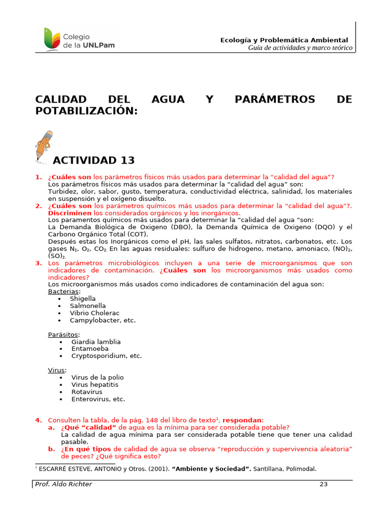 Rec - Hídricos. Superf. (Guía de Activ.) | PDF