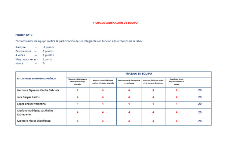 Ficha de Evaluación G4 | PDF