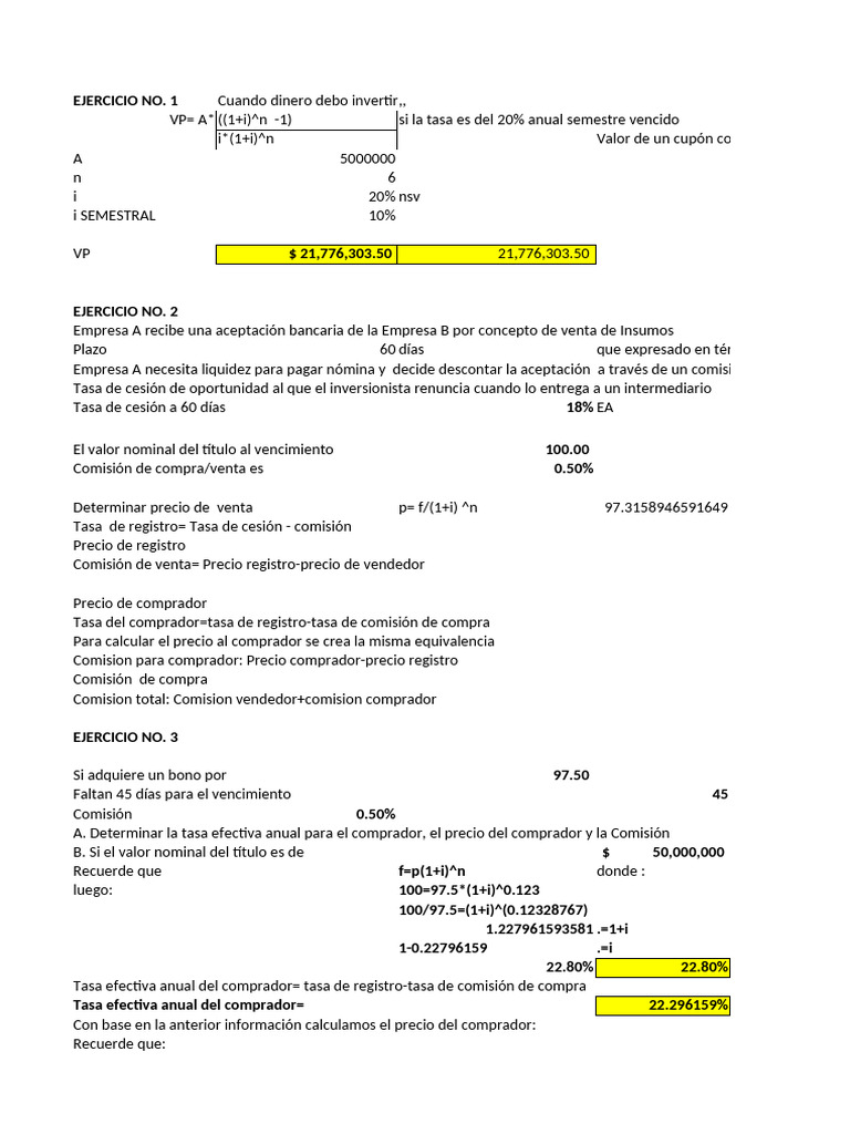 Ejercicios Renta Fija 2 | PDF